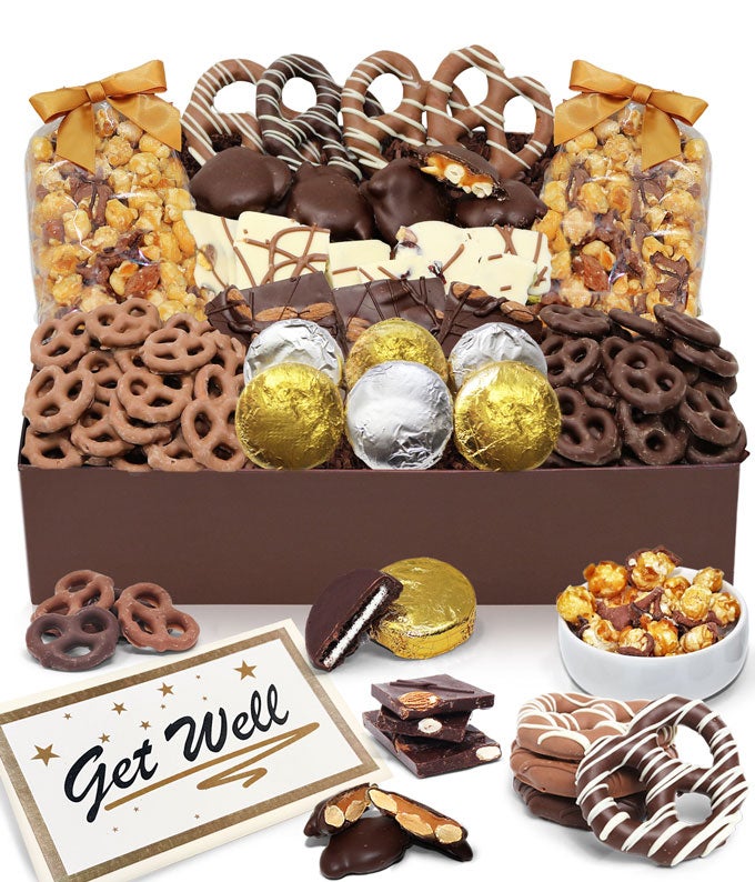 Get Well - Belgian Chocolate Covered Snack Tray at From You Flowers