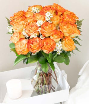 Two Dozen Orange Roses at From You Flowers
