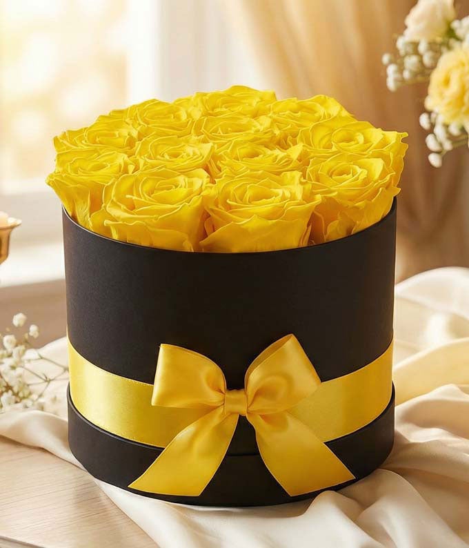 Luxury Dozen Preserved Yellow Roses at From You Flowers