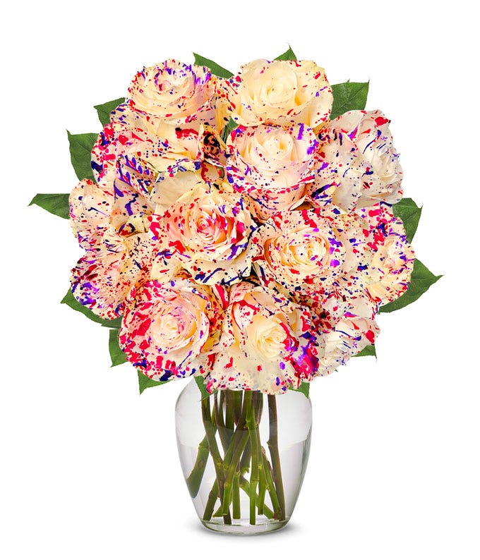 One Dozen Wild Confetti Roses at From You Flowers