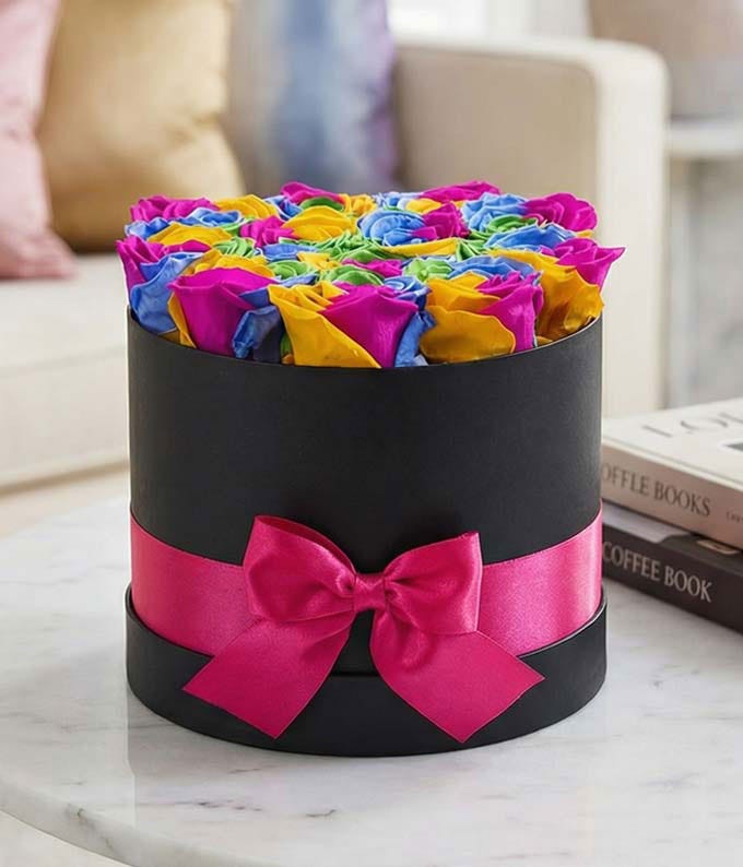 Luxury Rainbow Forever Roses at From You Flowers