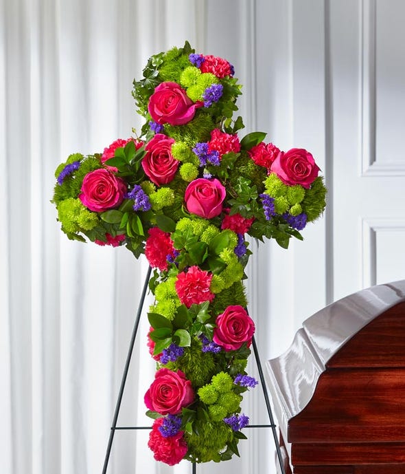 Tribute Rose Floral Cross at From You Flowers