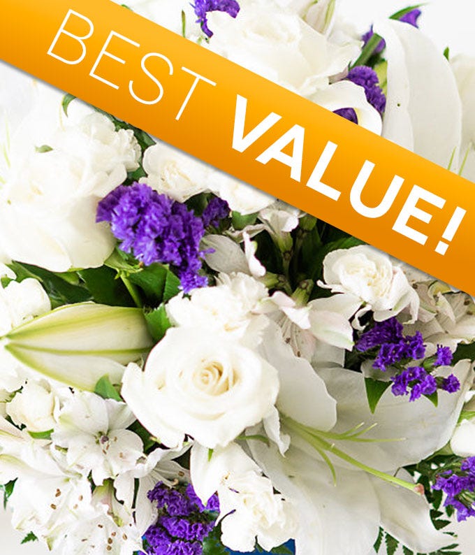 Florist Designed White Sympathy Standing Spray at From You Flowers