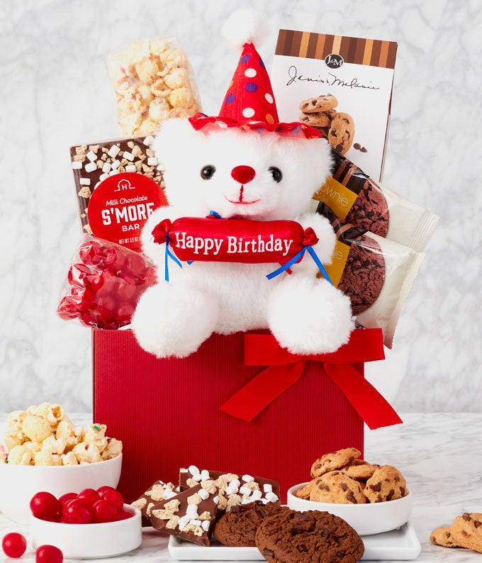 Beary Happy Birthday Snack Basket at From You Flowers