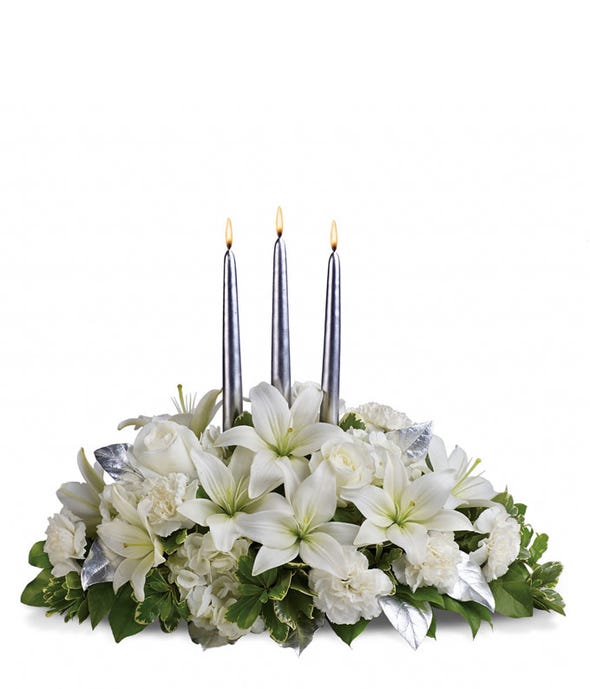 Silver Elegance Centerpiece at From You Flowers