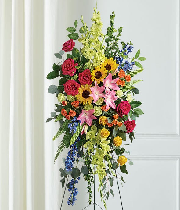 Vibrant Remembrance Standing Spray at From You Flowers