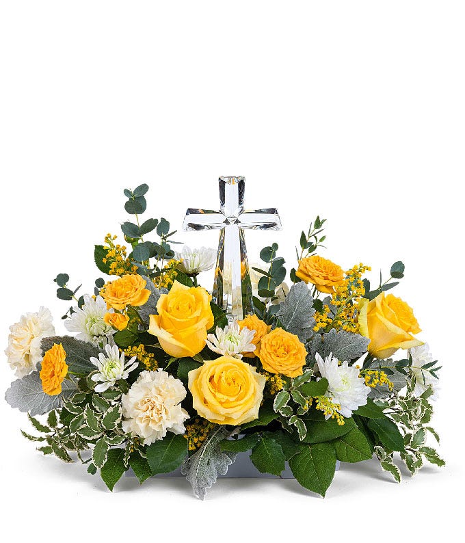 Holy Light Crystal Cross Bouquet at From You Flowers