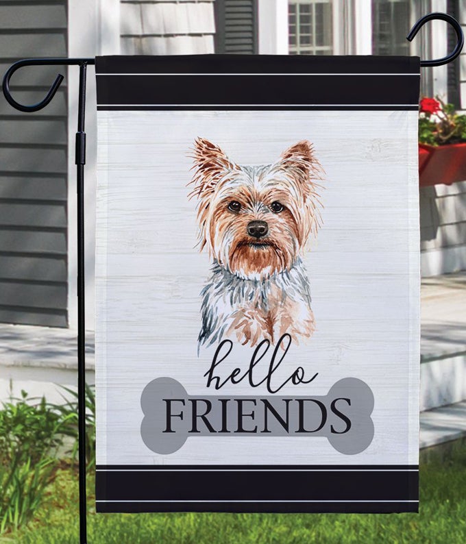 Hello Friends Yorkie Garden Flag at From You Flowers