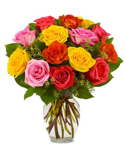 Two Dozen Rainbow Roses at From You Flowers