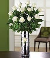 One Dozen White Roses at From You Flowers